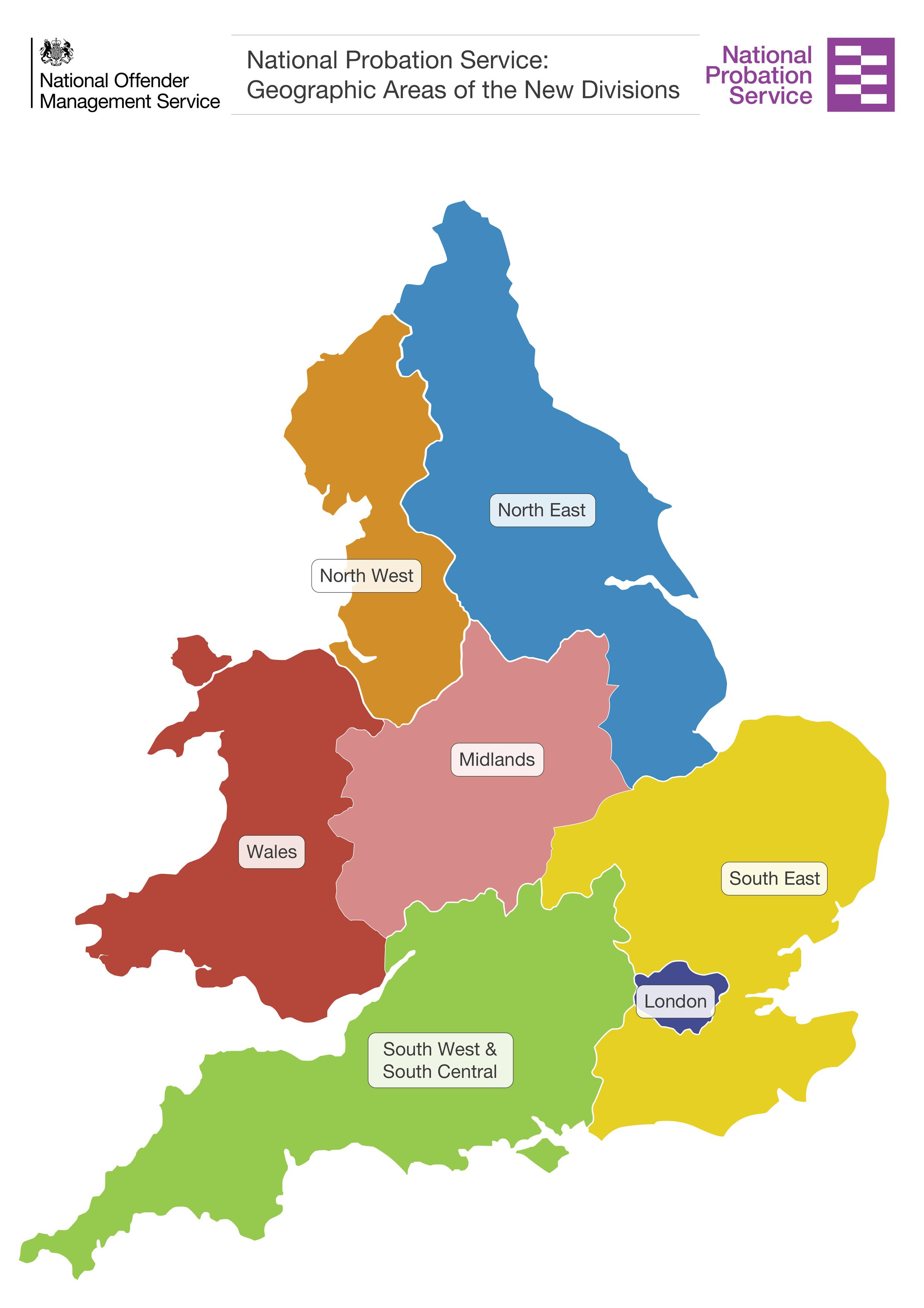 Probation Service Regions | DoingTime, a guide to prison and probation